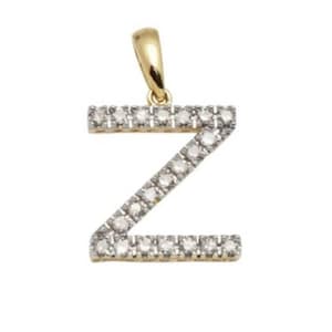 Large 14k Solid Gold and Diamond - Letter Z - 12mm - Etsy