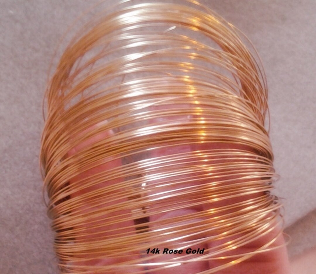 28 Gauge 14k SOLID Rose, Yellow or White Gold Round Wire, 100% Recycled ...