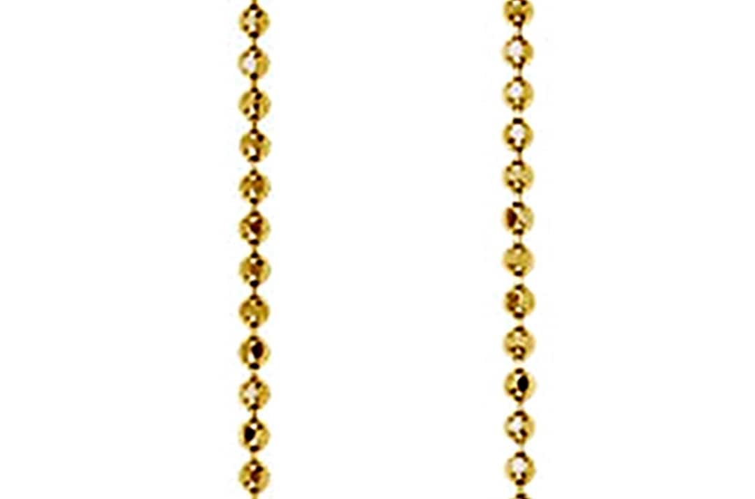 14k Recycled Solid Gold Bead Chain Necklace, 14k Gold Bead Chain, 1mm ...
