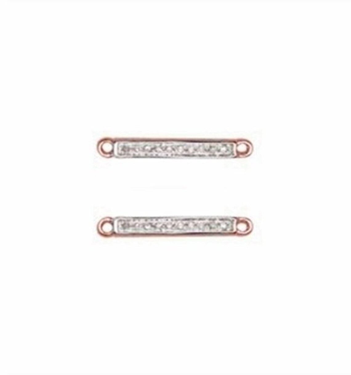 Dual Sided Diamond Bar, Diamond & 14k SOLID Gold Bar Connector, 25 X ...