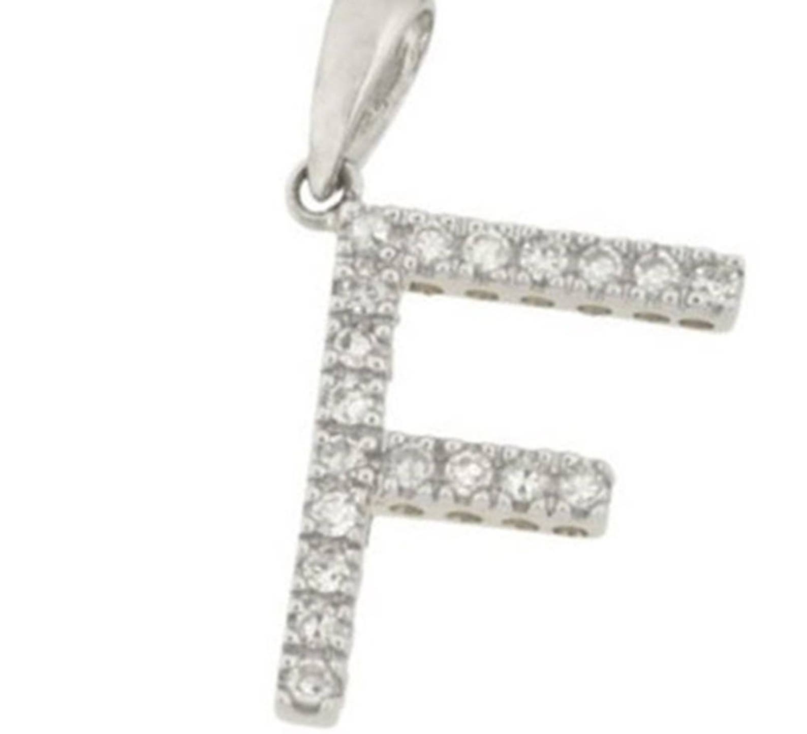 Large 14k Solid Gold and Diamond Letter F 14mm - Etsy