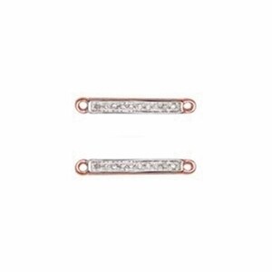 Dual Sided Diamond Bar, Diamond & 14k SOLID Gold Bar Connector, 15 X ...