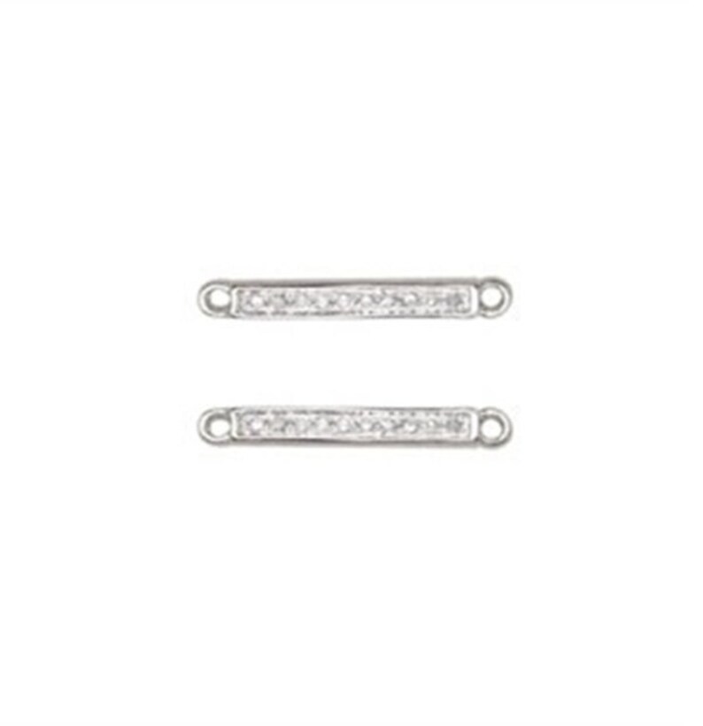 Dual Sided Diamond Bar, Diamond & 14k SOLID Gold Bar Connector, 25 X ...