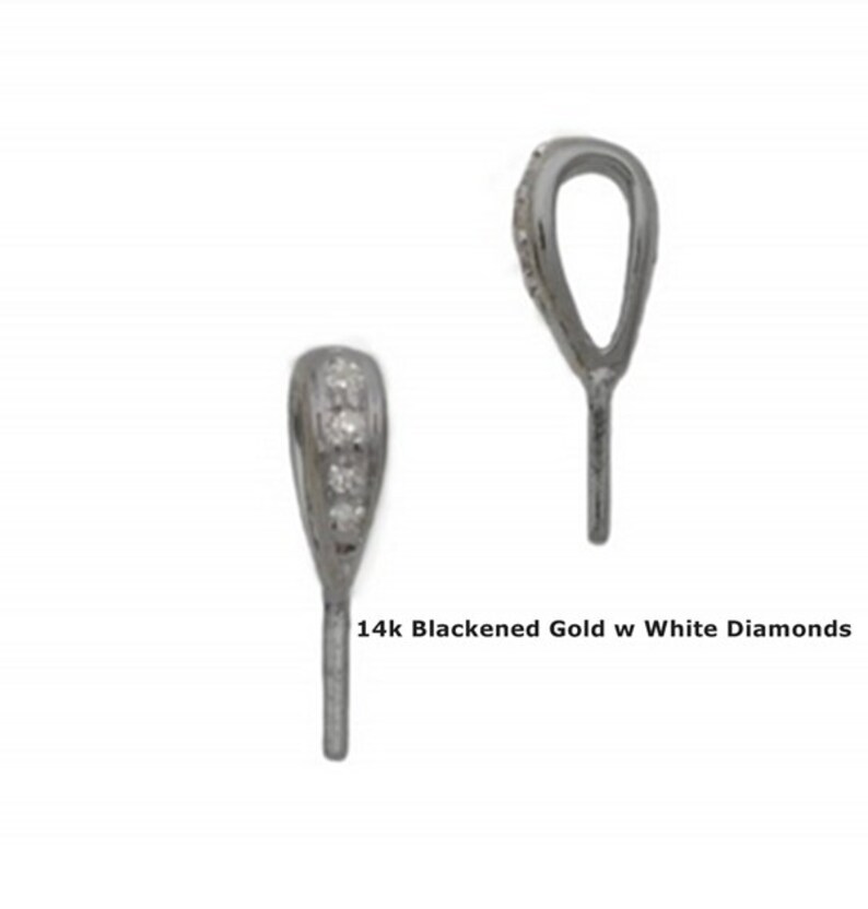 14k Solid Gold White Diamond Bail / Perfect for a Precious - Etsy