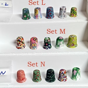Set of 5 Thimbles, Collectable Thimbles, Metal, Floral, Quilter ...