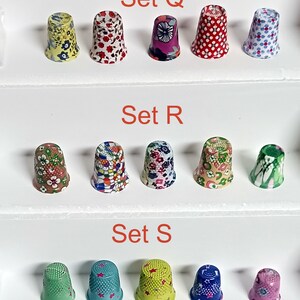Set of 5 Thimbles, Collectable Thimbles, Metal, Floral, Quilter ...