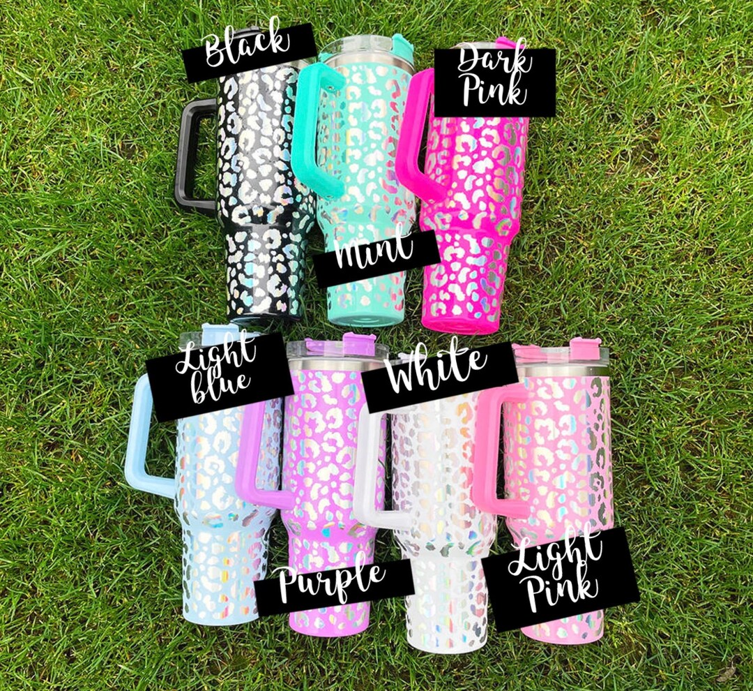 40oz Tumbler Holographic Leopard Blank or Add Personalization - Etsy