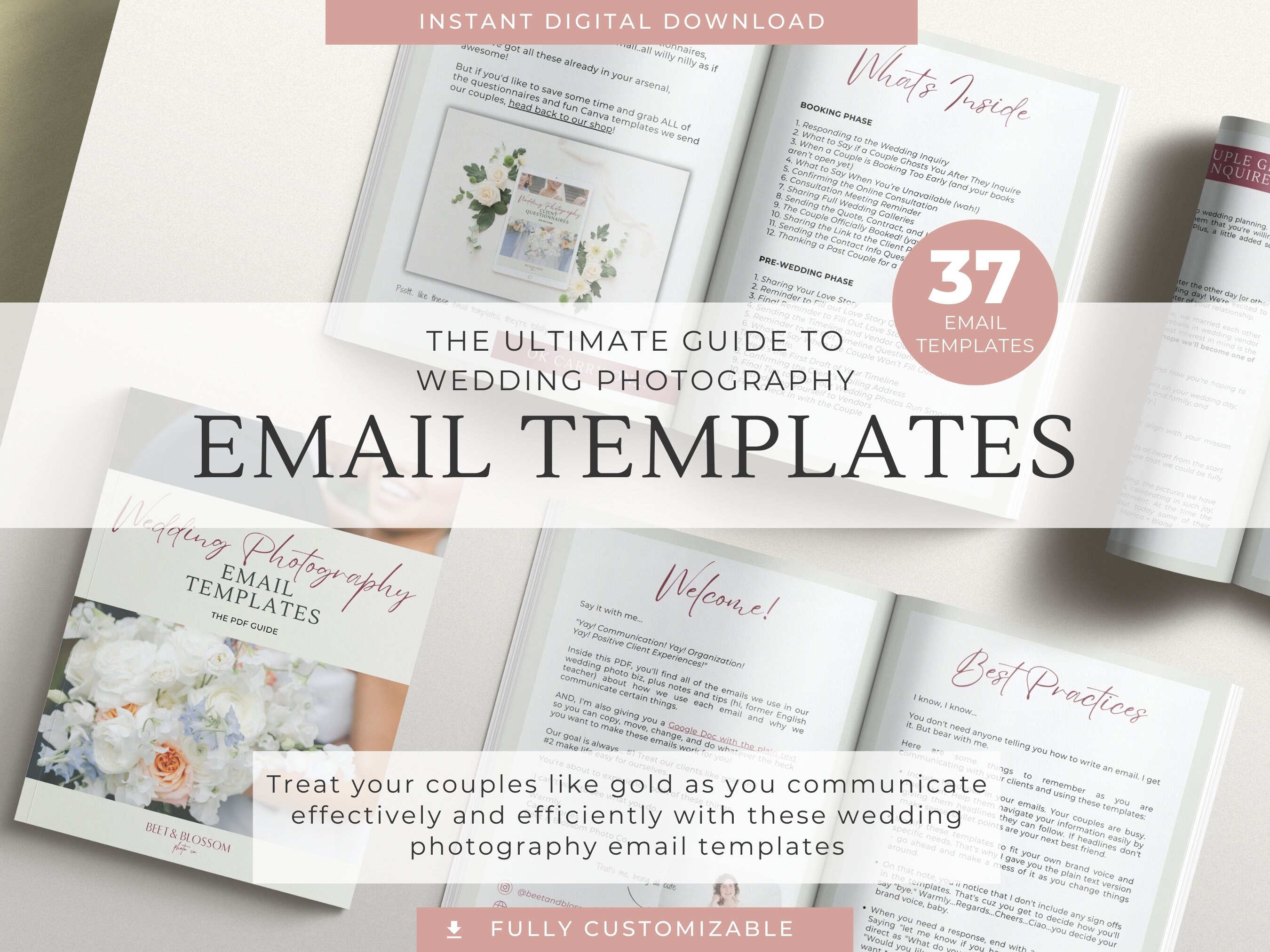 37 Email Templates for Wedding Photographers - Digital PDF Guide ...