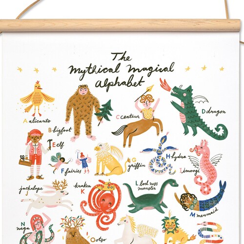 Mythical Magical Alphabet Canvas Banner Hanging Art Print - Etsy