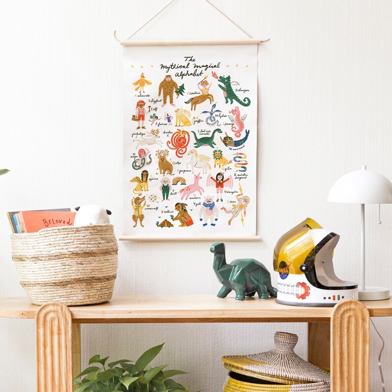 Mythical Magical Alphabet Canvas Banner Hanging Art Print - Etsy
