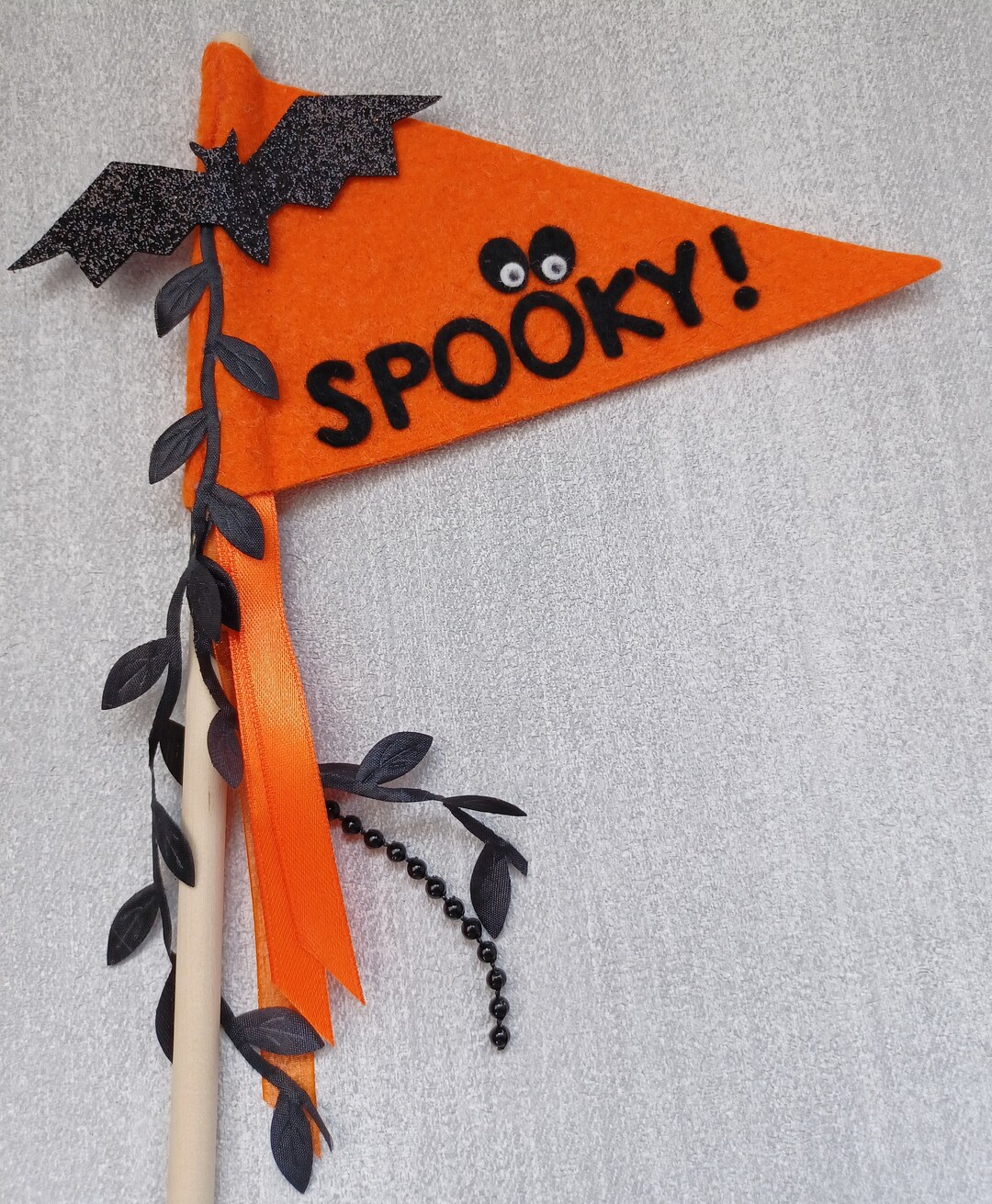 Halloween Flag, Spooky Prop, Black Bats, Fun Party Props, Handmade Felt ...