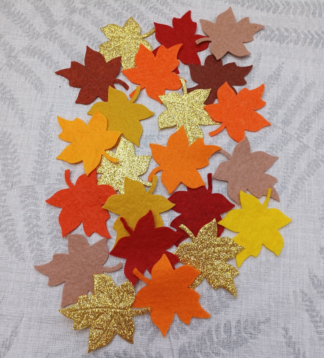 Fabric Autumn Leaves, Felt Leaf Mix, Fall Embellishments, Autumnal Card ...