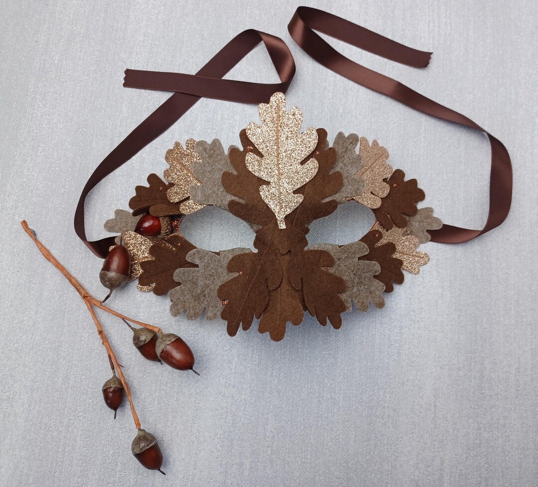 Autumn Oak Leaf Mask, Masquerade Masks, Woodland Theme, Festival ...