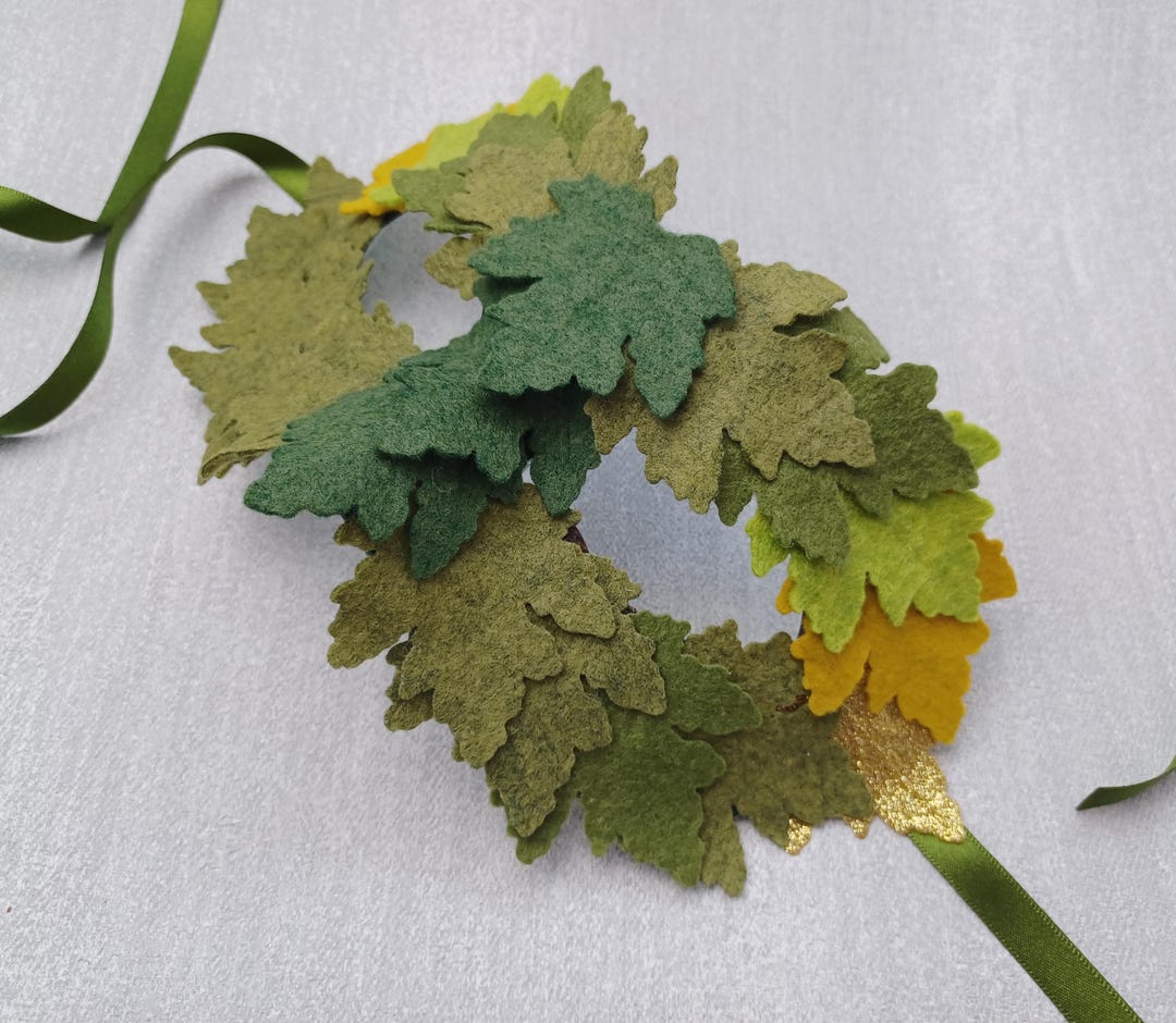 Green Leafy Masquerade Mask, Woodland Theme, Forest Festivals, Felt and ...