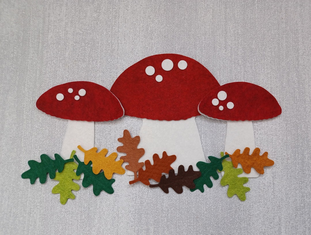 Toadstool Embellishments, Felt Toadstools, Oak Leaves, Woodland Felts ...