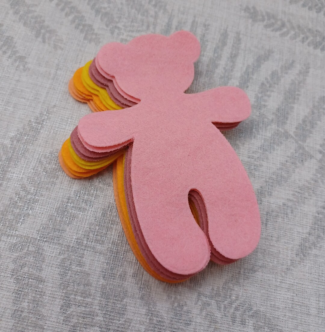 Craft Bear, Felt Shapes, Bears for Sewing, Make Your Own, Pink Teddy ...