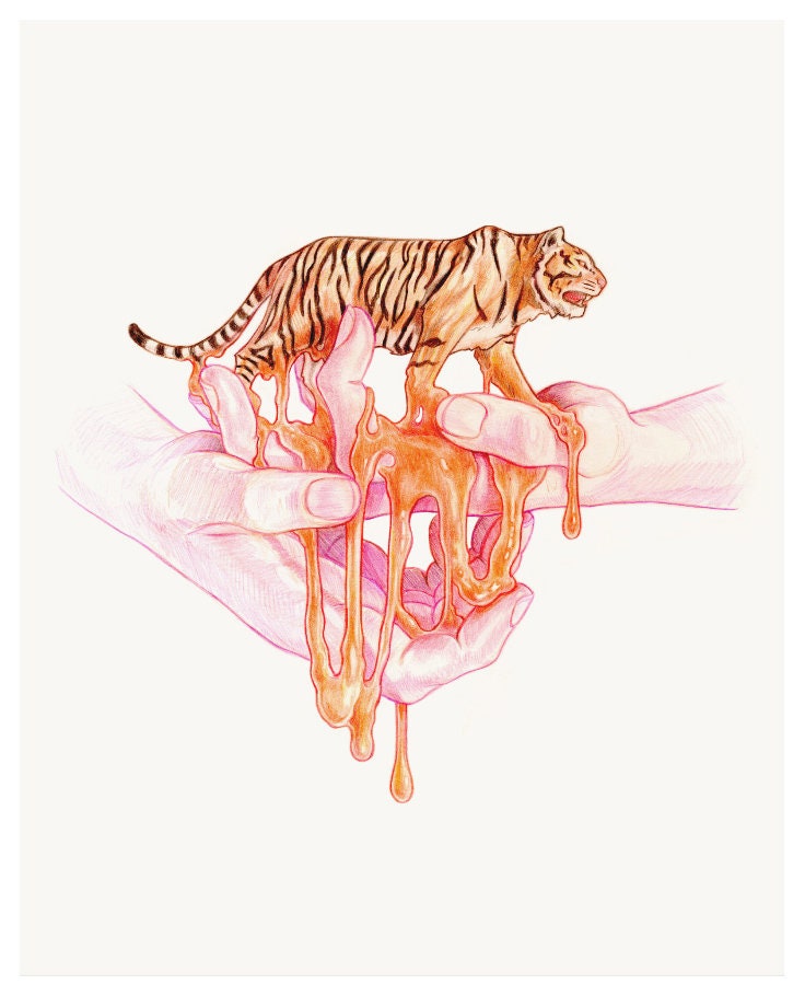 Tiger Melt Print - Etsy
