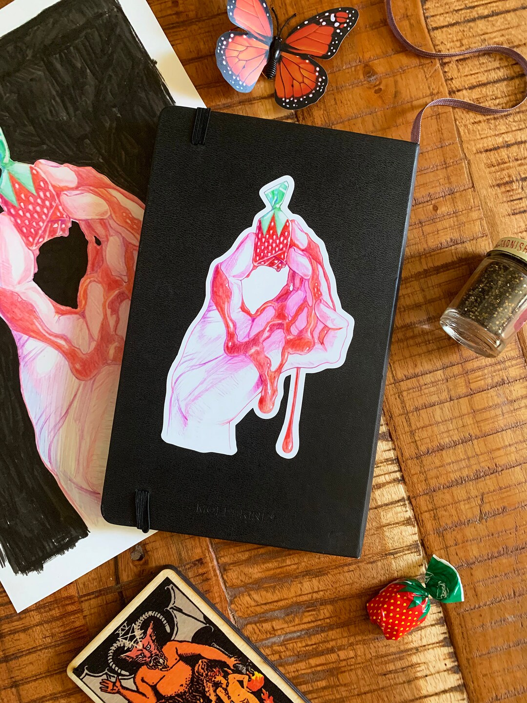 Strawberry Candy Melting Sticker - Etsy