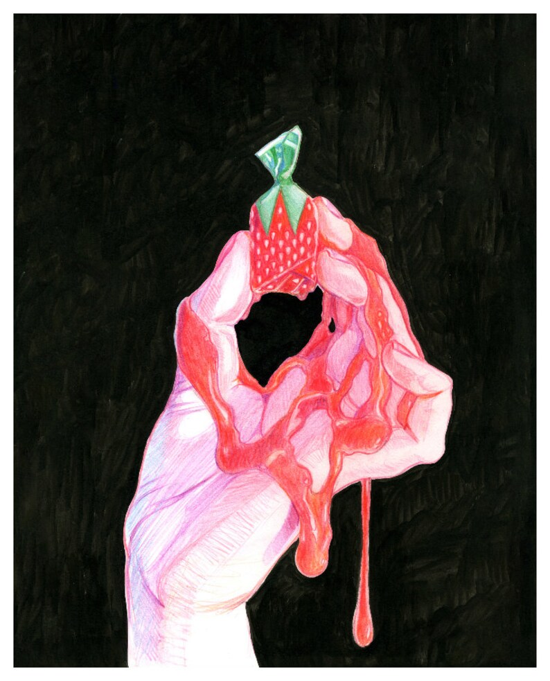 Strawberry Candy Melt Print - Etsy