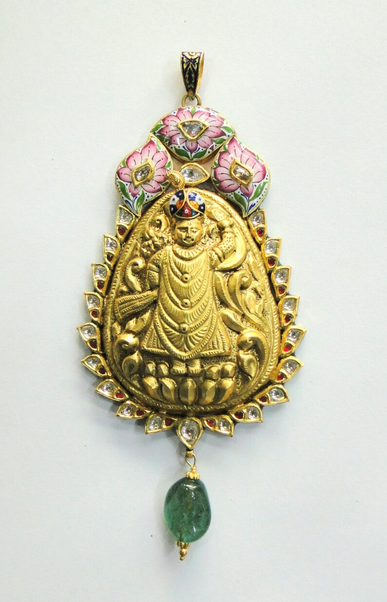 Vintage Antique Solid 22K Gold Jewelry Diamond Ruby Emerald Enamel ...