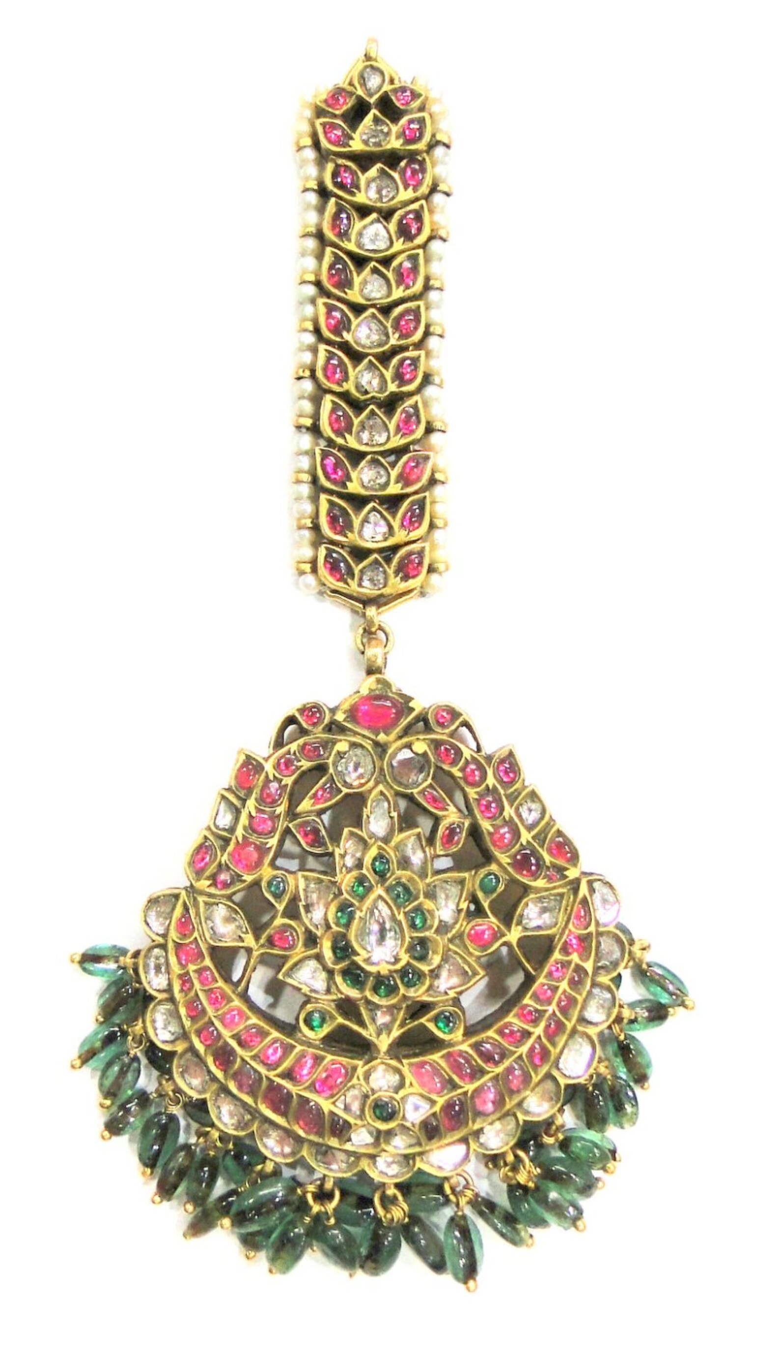 Vintage Antique Solid 20K Gold Jewelry Diamond Polki Ruby - Etsy