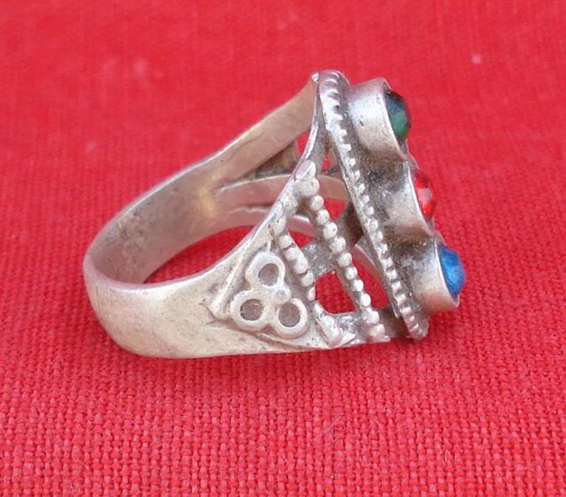 Vintage Antique Ethnic Tribal Old Silver Ring Belly Dance Rajasthan ...