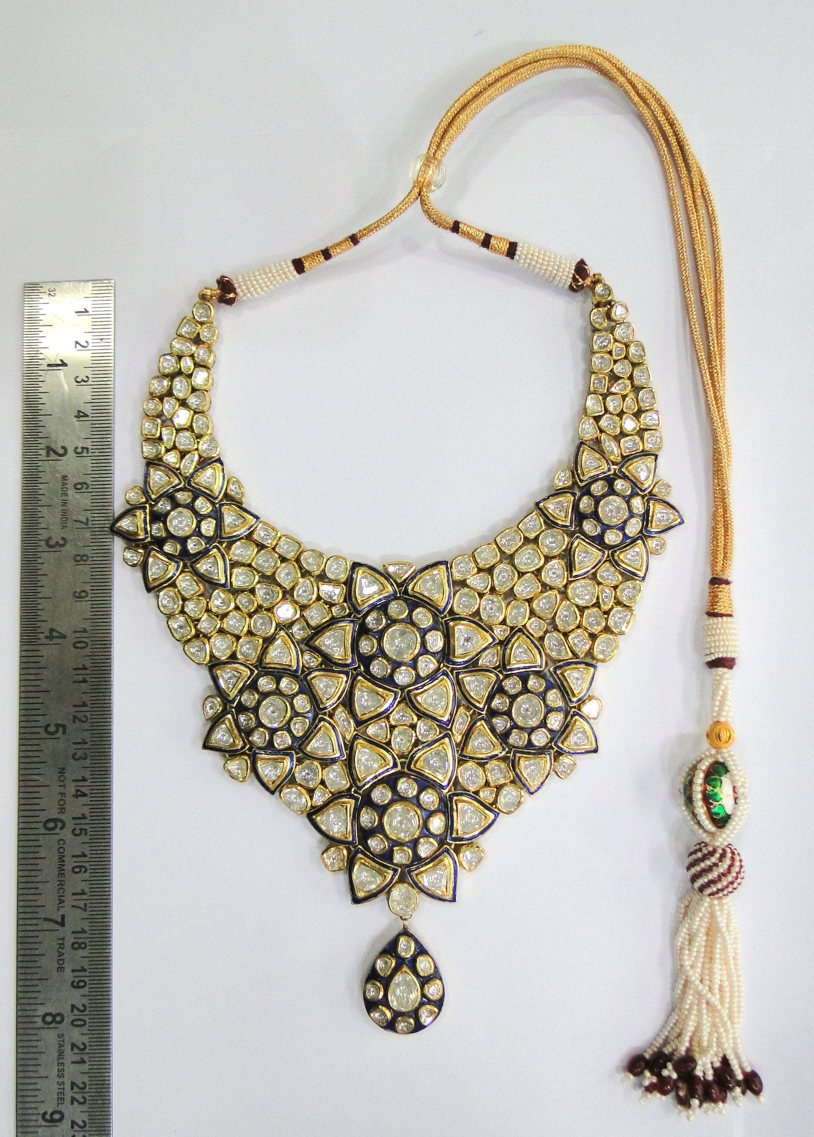 Vintage Antique Handmade Solid 18K Gold Jewelry Diamond Enamel Work ...