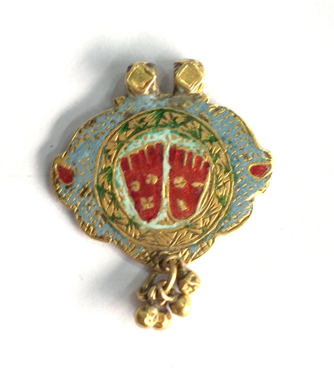 Rare Vintage Antique Solid 22K Gold Jewelry Enamel Work Shreenath Ji ...