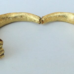 Vintage Antique 20k Gold Diamond Polki Ruby Hinge Bracelet Bangle ...