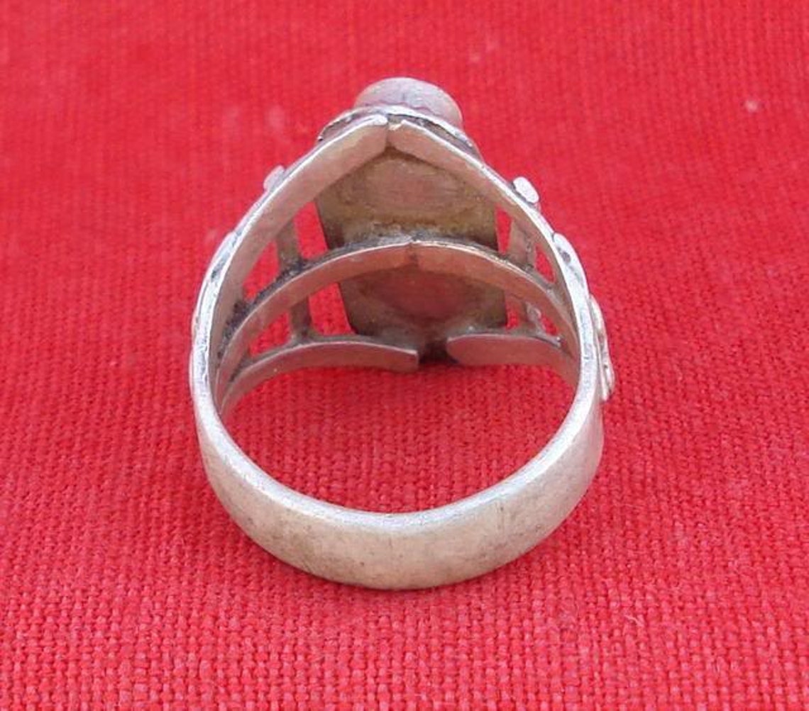 Vintage Antique Ethnic Tribal Old Silver Ring Belly Dance Rajasthan ...
