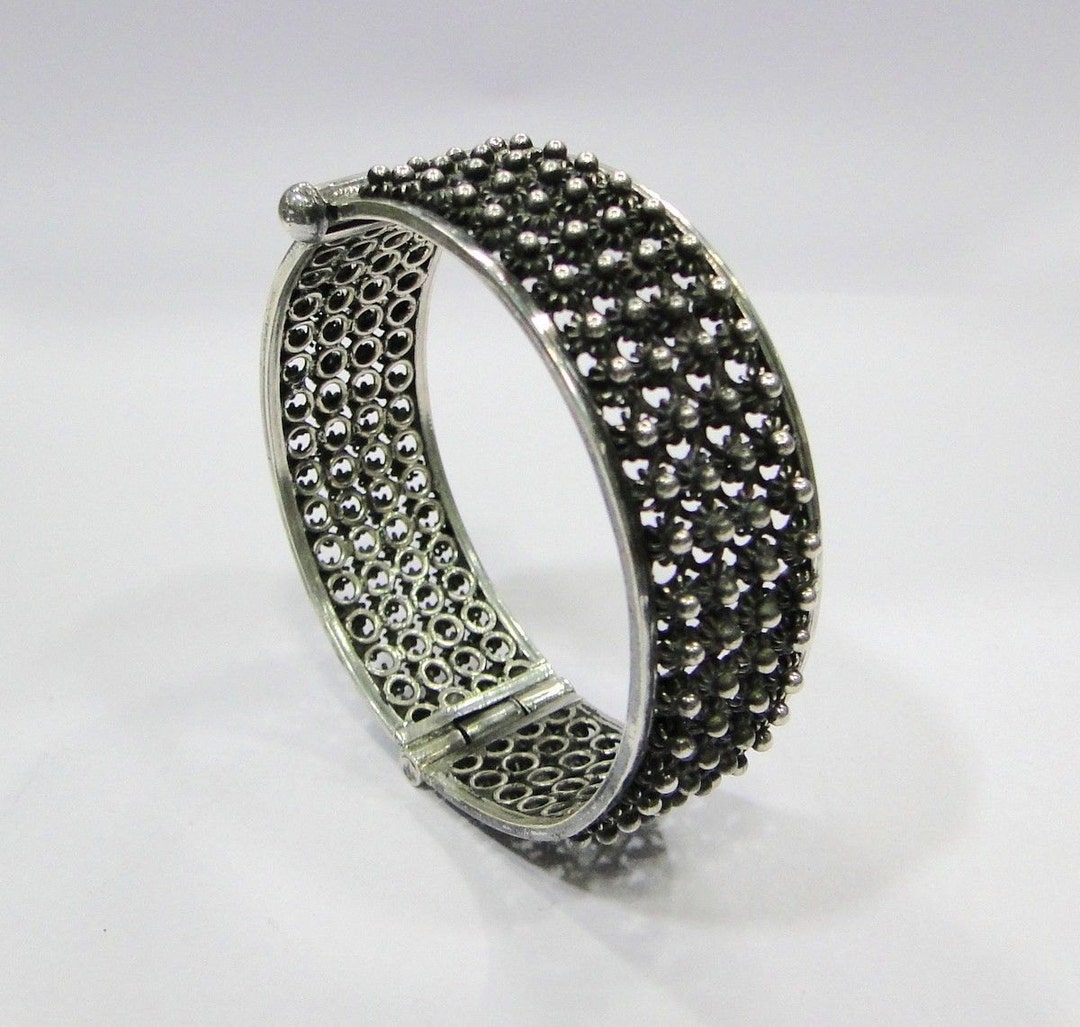 925 Sterling Silver Hinge Bracelet Bangle Rajasthan India BB ECL - Etsy