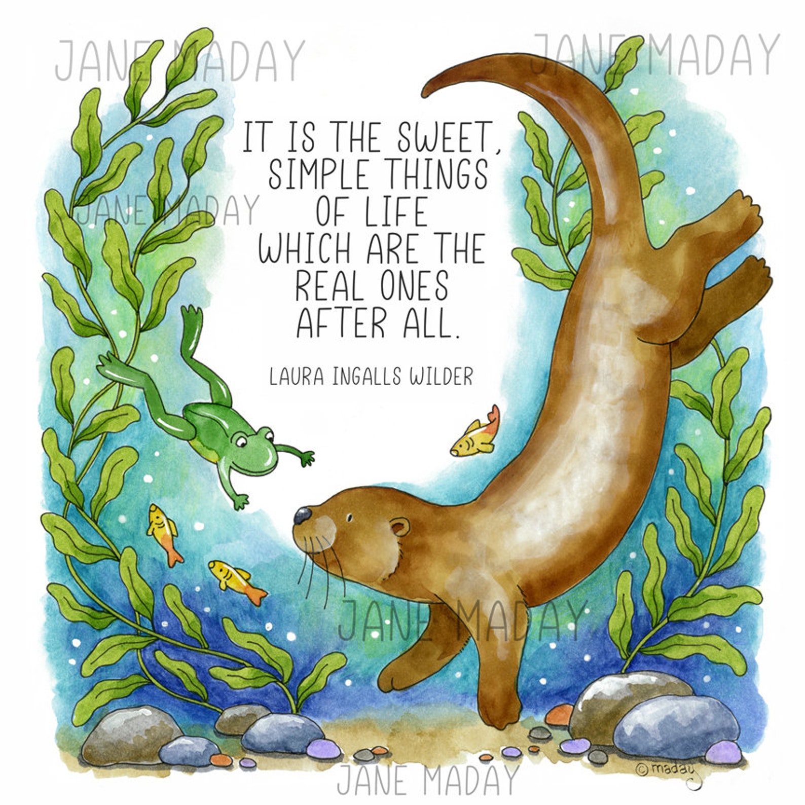 Download Printable Sweet Otter Print - Etsy