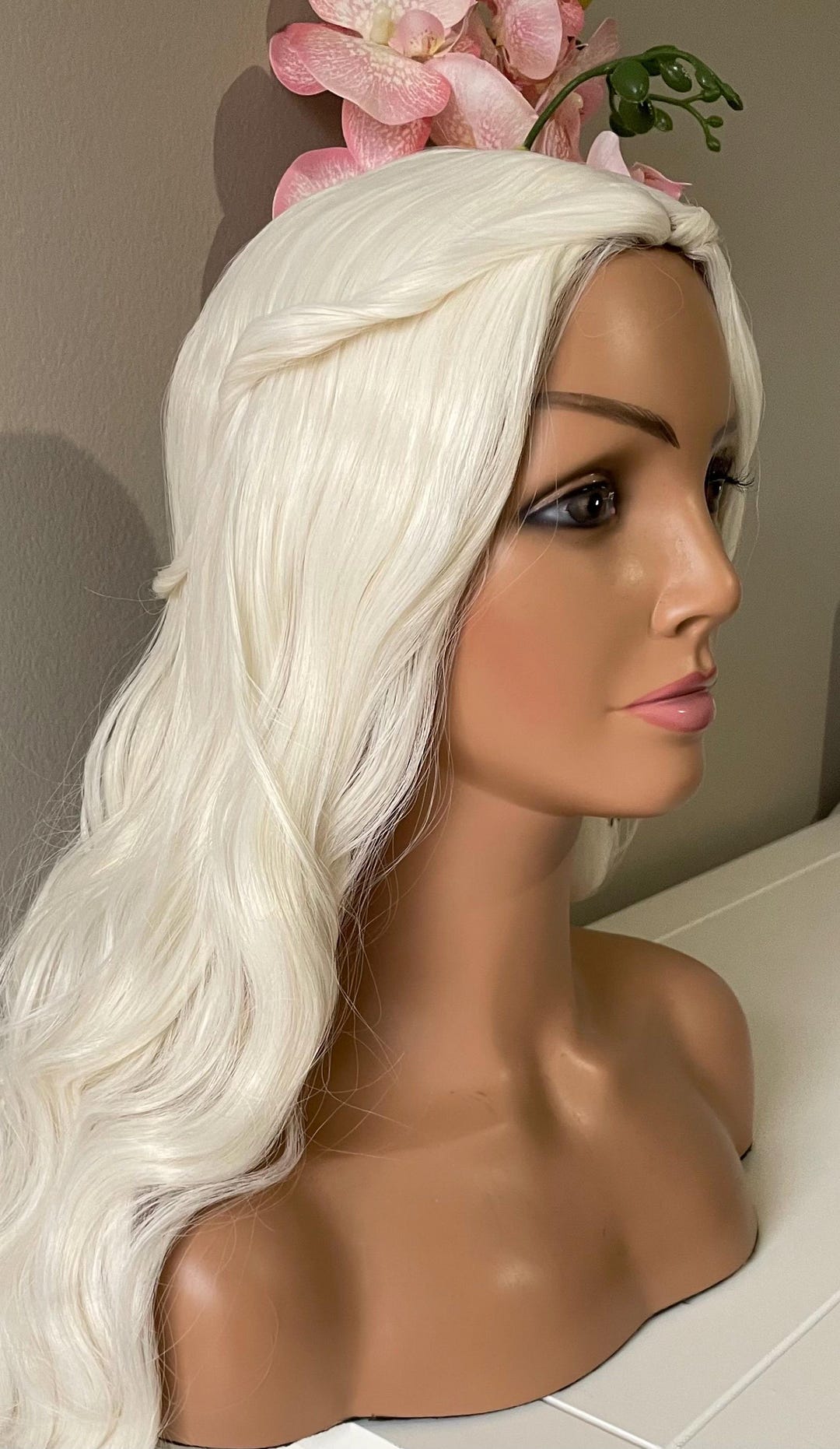 White Queen or Elven Princess COSPLAY WIG. Beautiful Long Wavy White ...