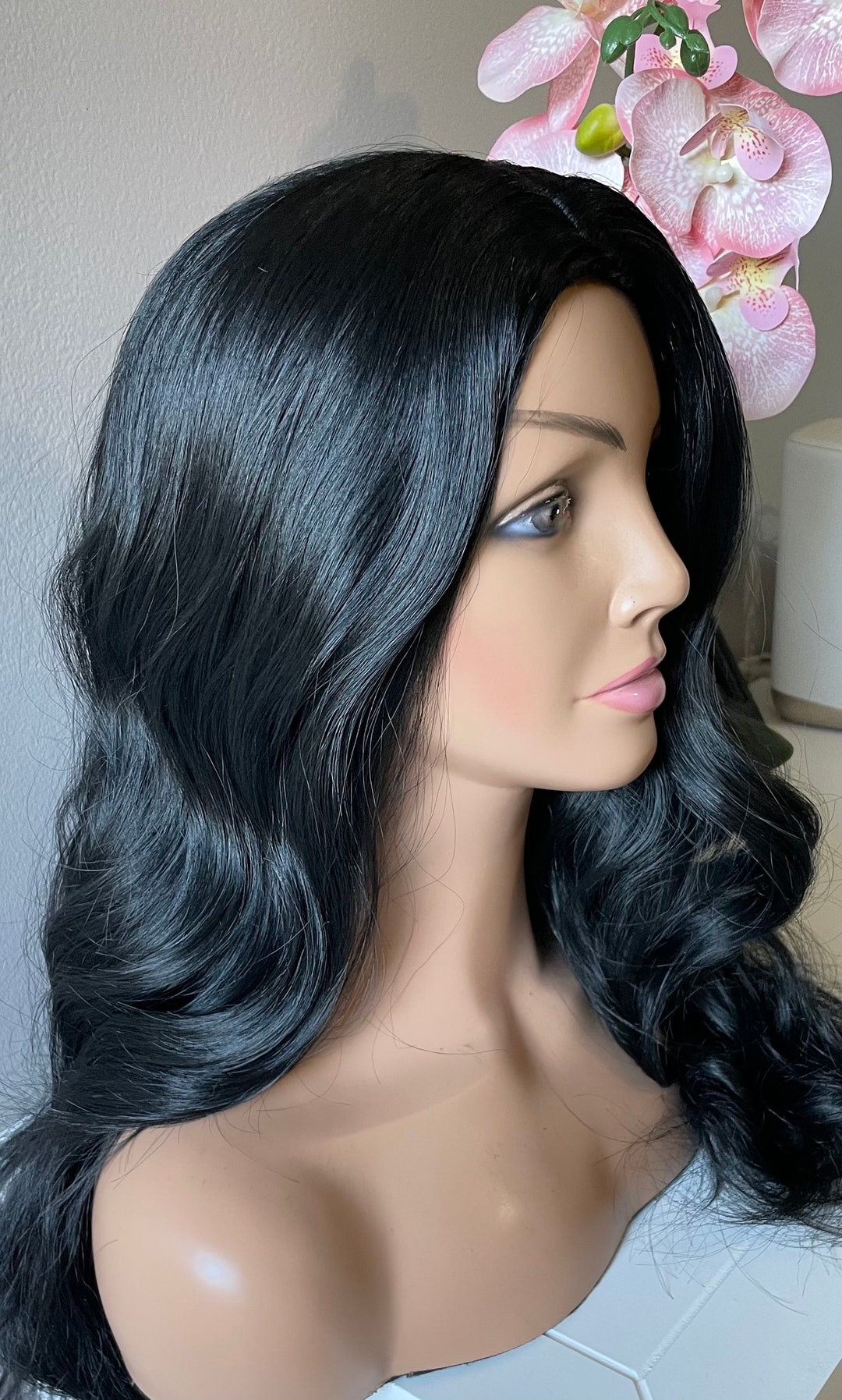 ELPHABA * WICKED Witch Cosplay Wig, Beautiful Long Black Wavy Wig - Etsy