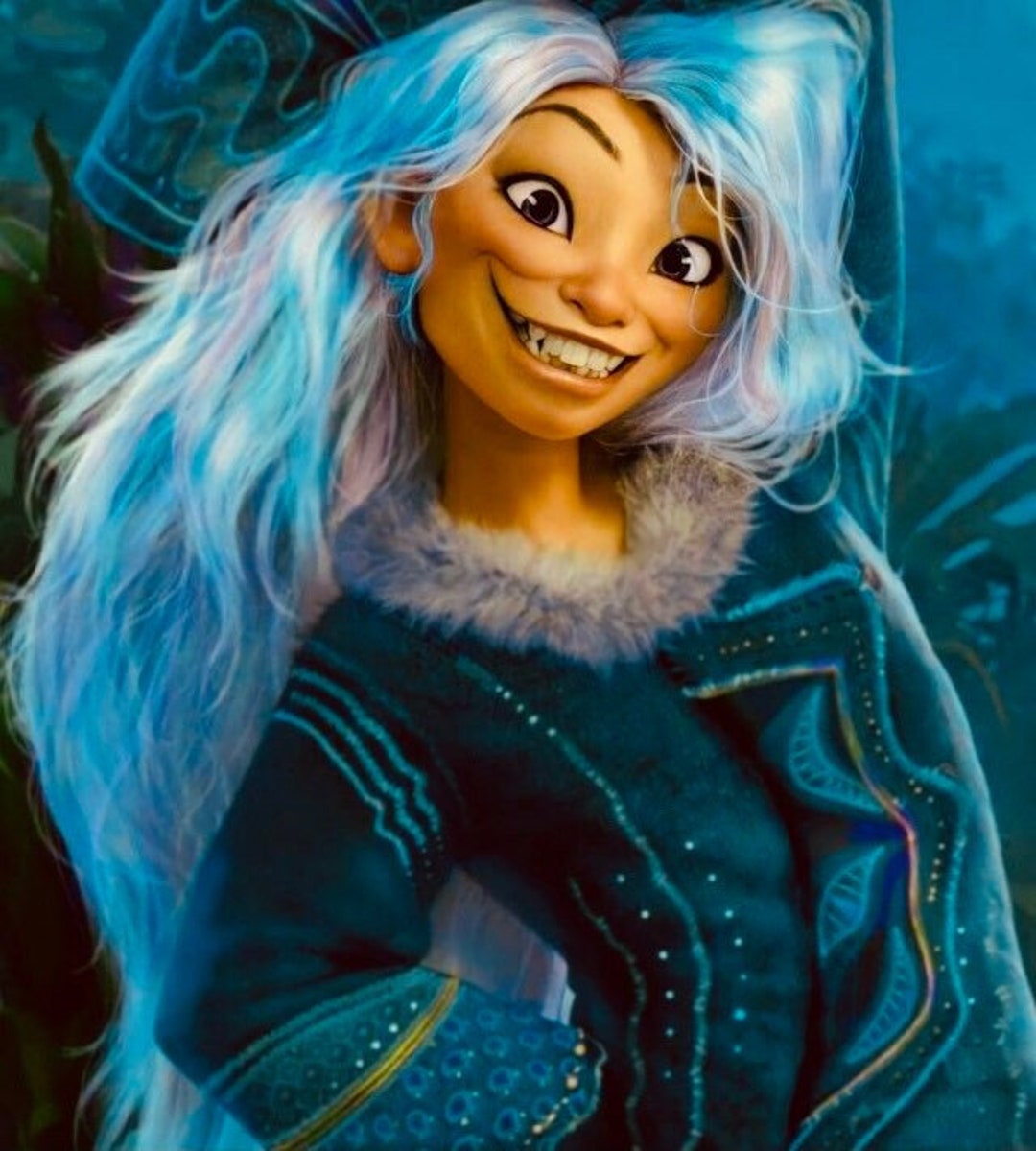 SISU WIG, as in the Blue Dragon, Long, Wavy, Soft Blue, Turquoise and ...