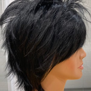 ZOOLANDER Cosplay Wig Short, Black Choppy Wig *ready to Ship* - Etsy