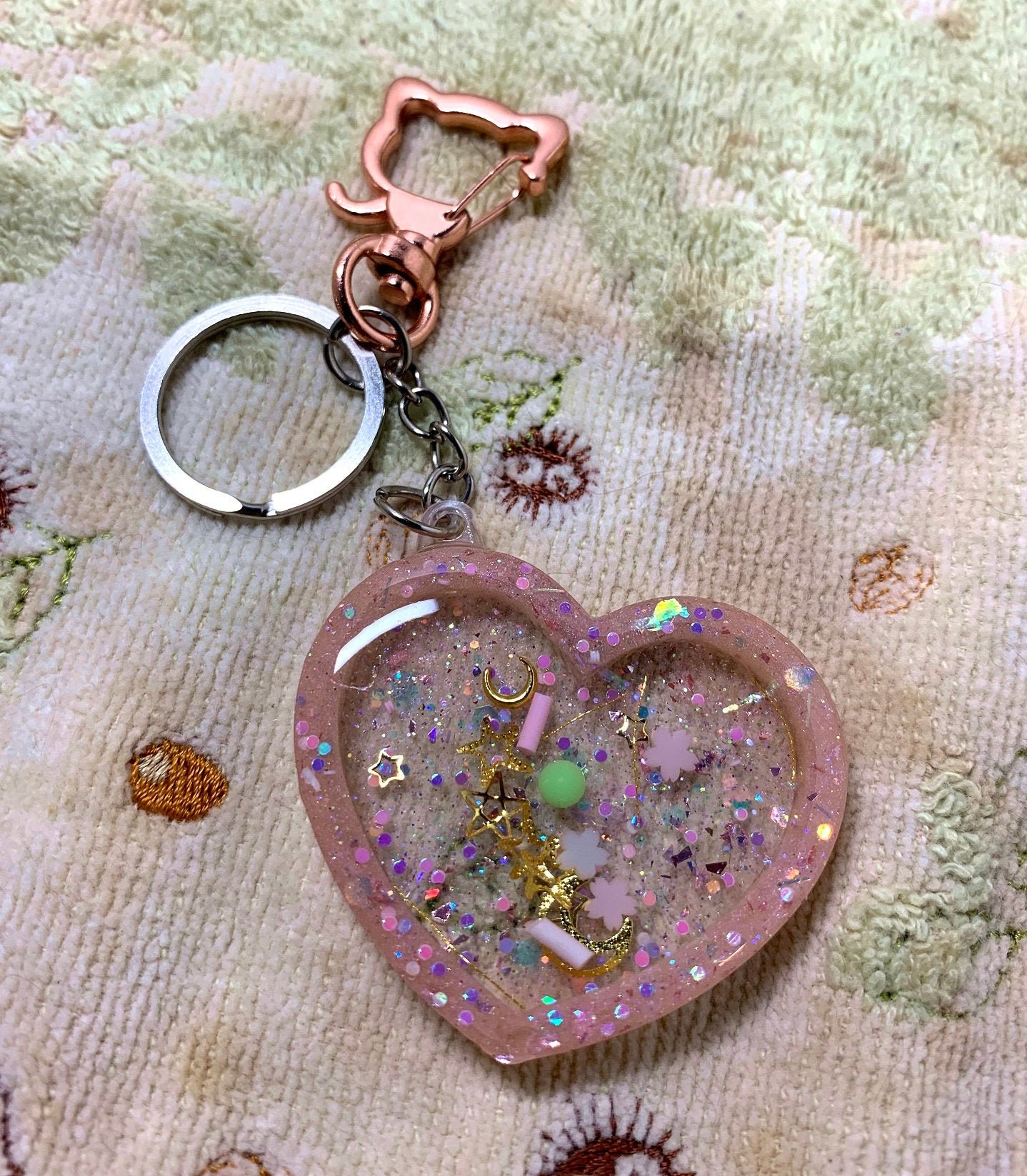 Heart Cute Magical Shaker Keychain | Etsy