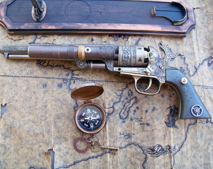 Steampunk Navy 1851 Black Powder Colt Revolver W/compass - Etsy