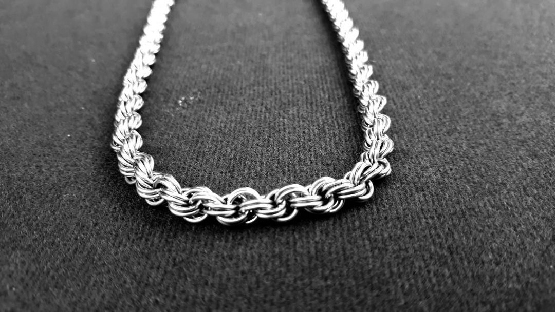Double Spiral/rope Chain Stainless Steel Necklace - Etsy