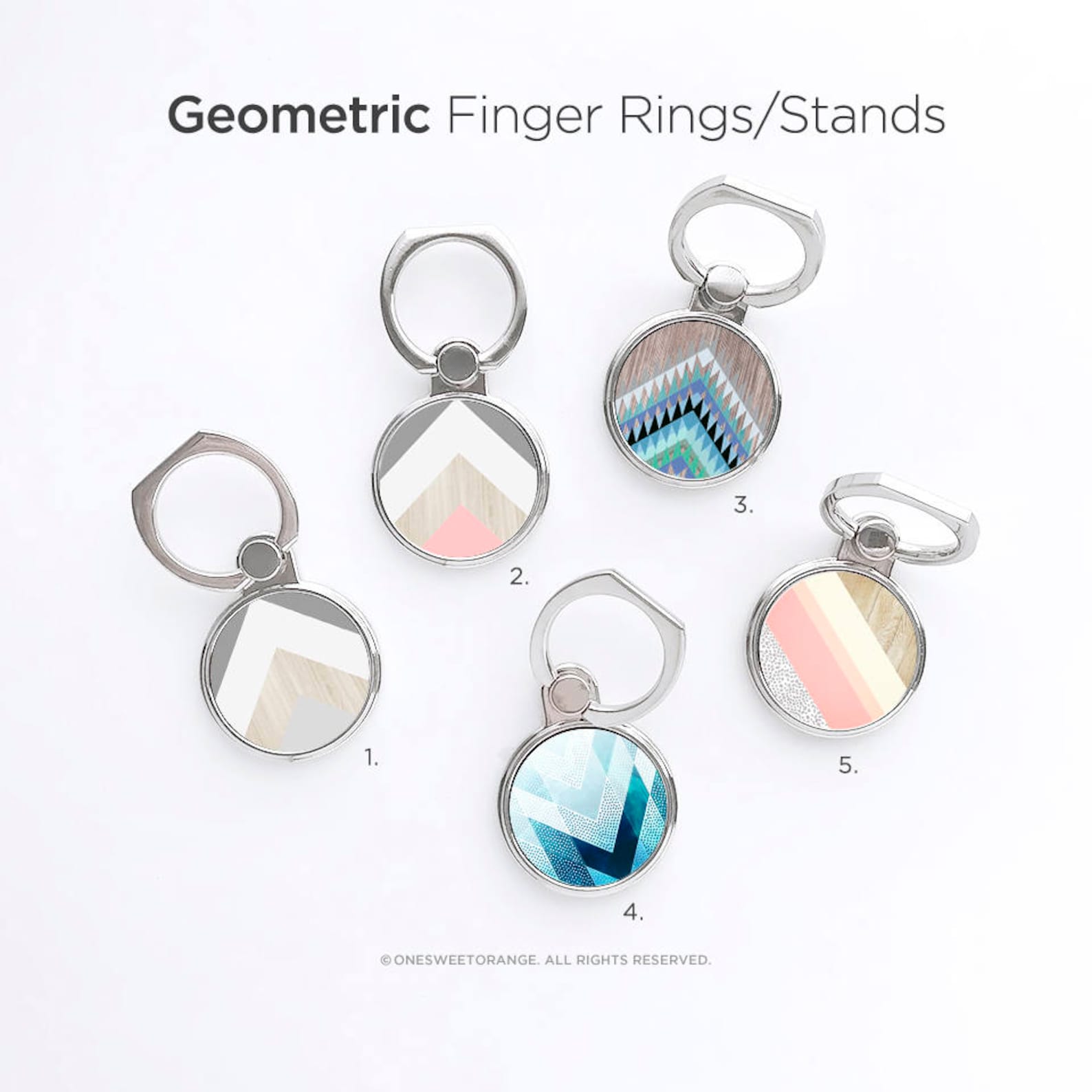 Iphone Ring Stand Geometric Ring Stand Samsung S8 Ring Holder - Etsy