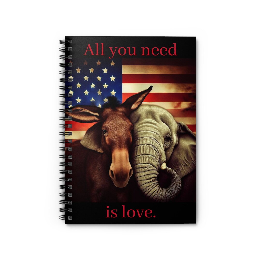 Donkey and Elephant Hugging Democrats and Republicans Love Spiral ...