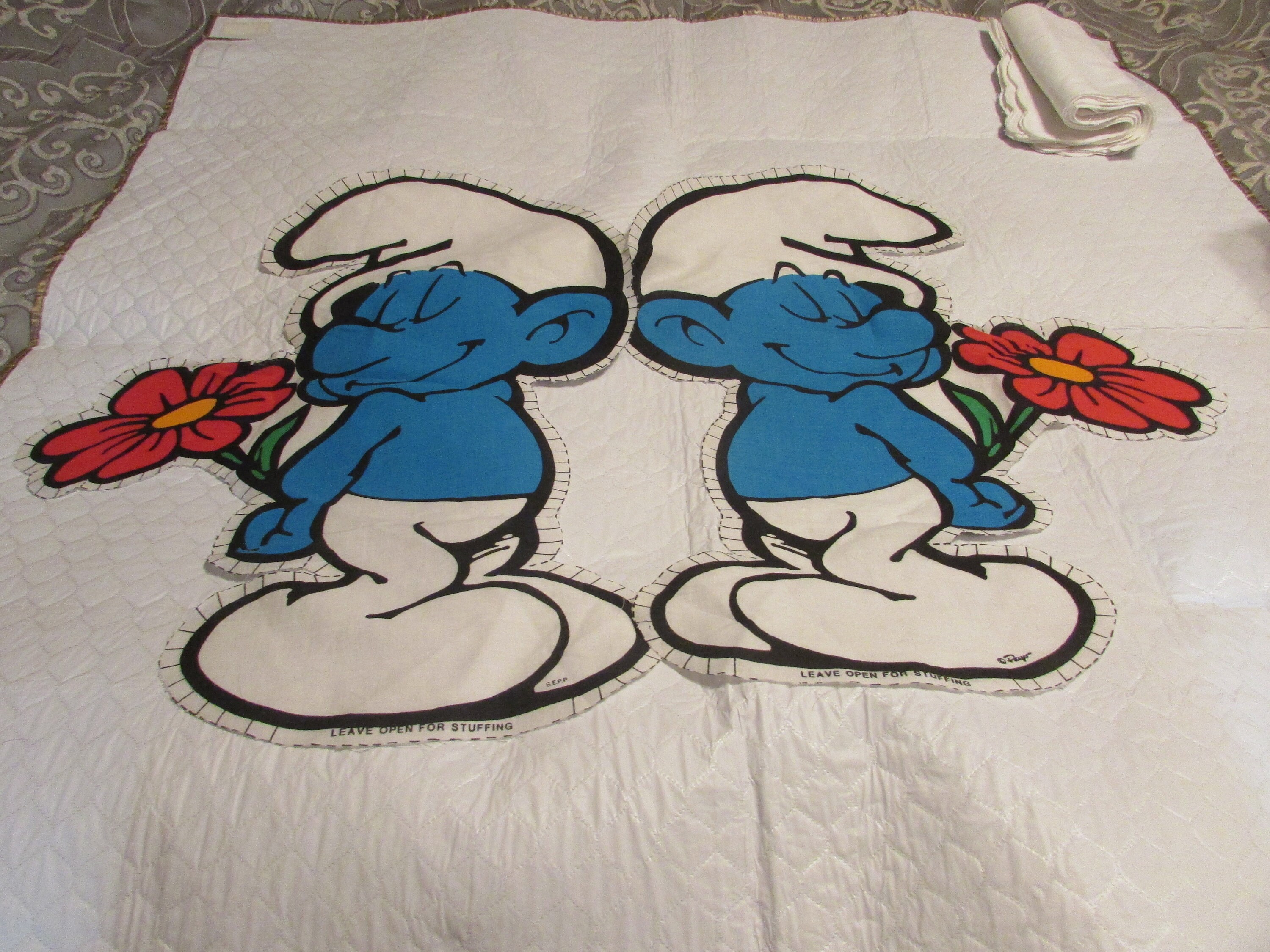 Vintage Pre-cut SMURF 20 Inch Pillow Sew and Stuff Excellent Condition ...