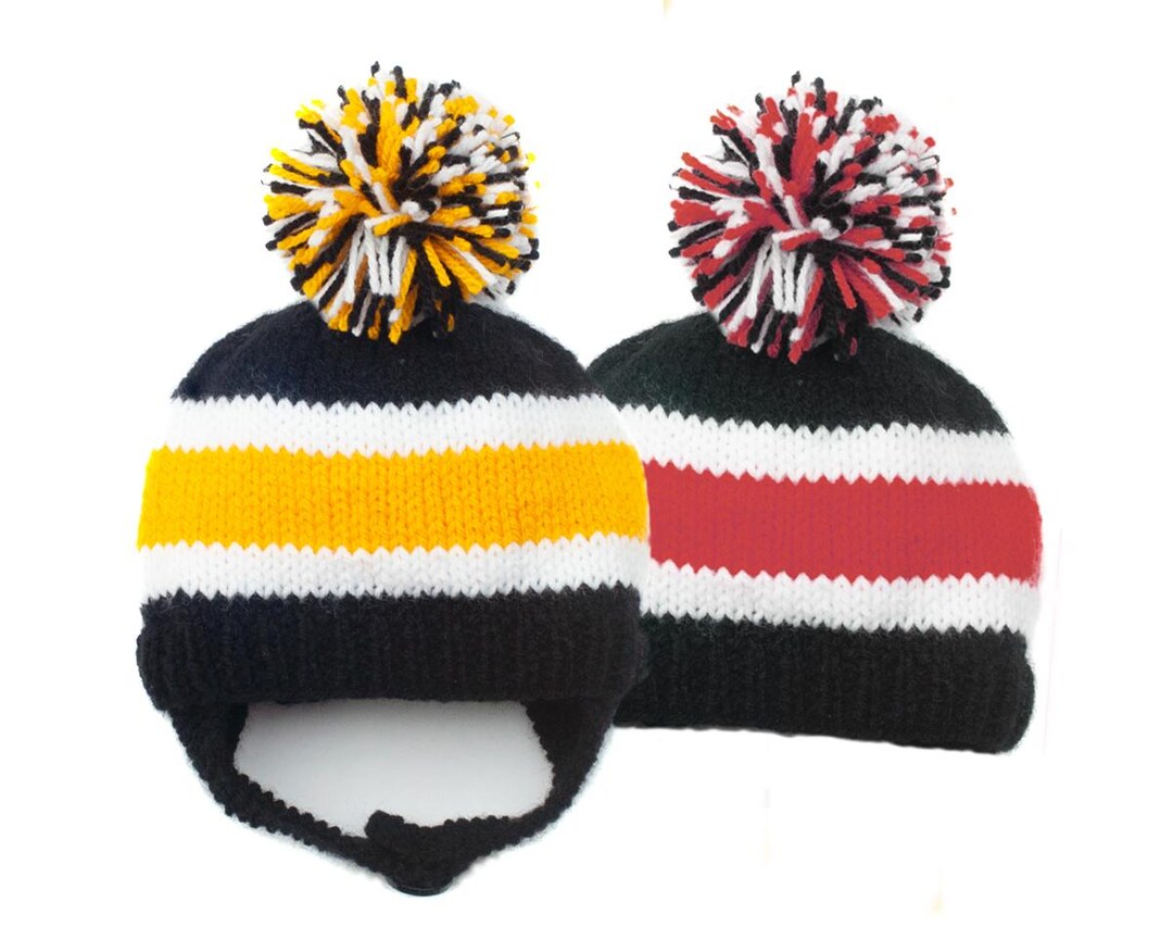 KNITTING PATTERN PDF Baby Sports Ear Flap Hat, Hockey, Football, Soccer ...