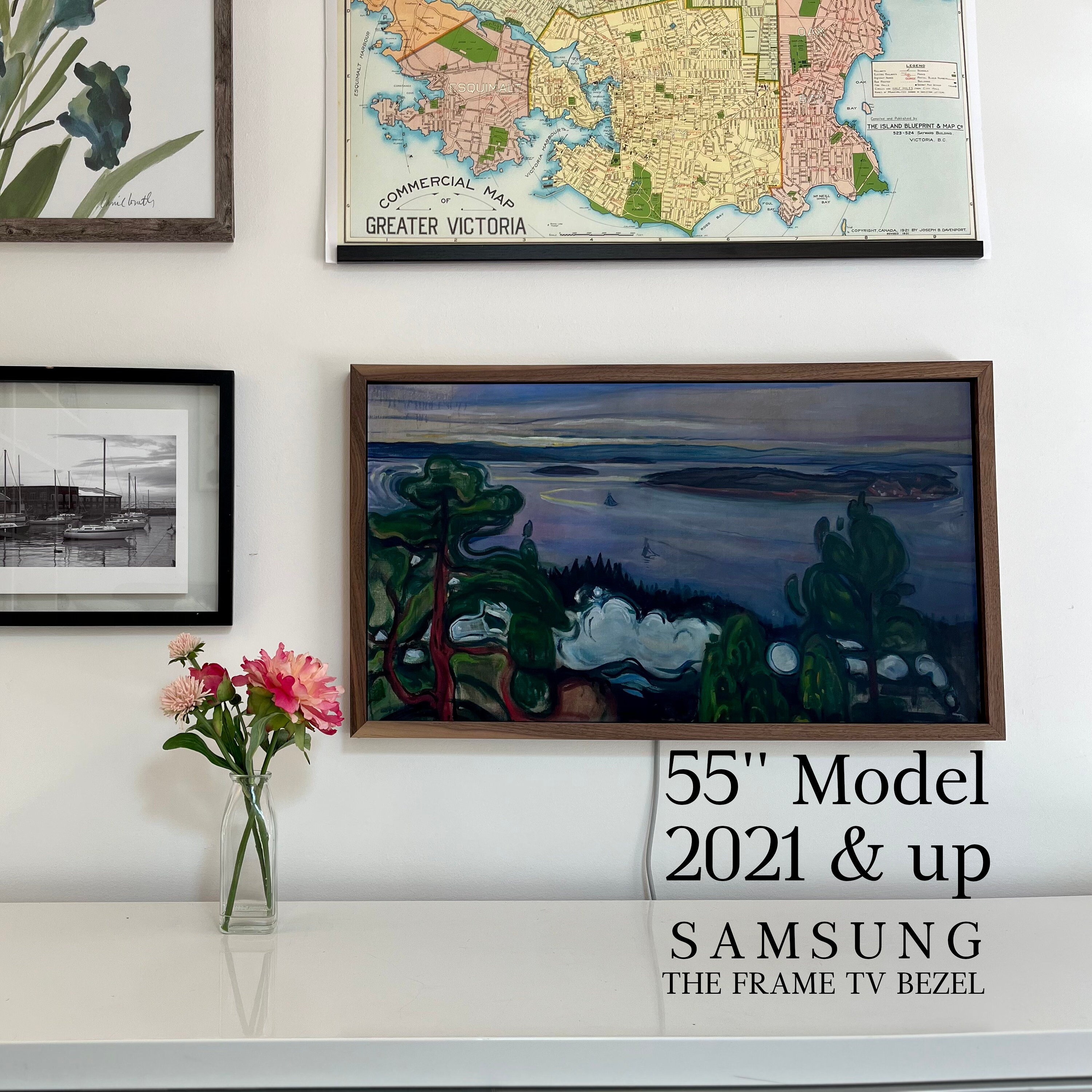 Samsung Frame TV Handmade Real Wood Bezel 55 Model - Etsy