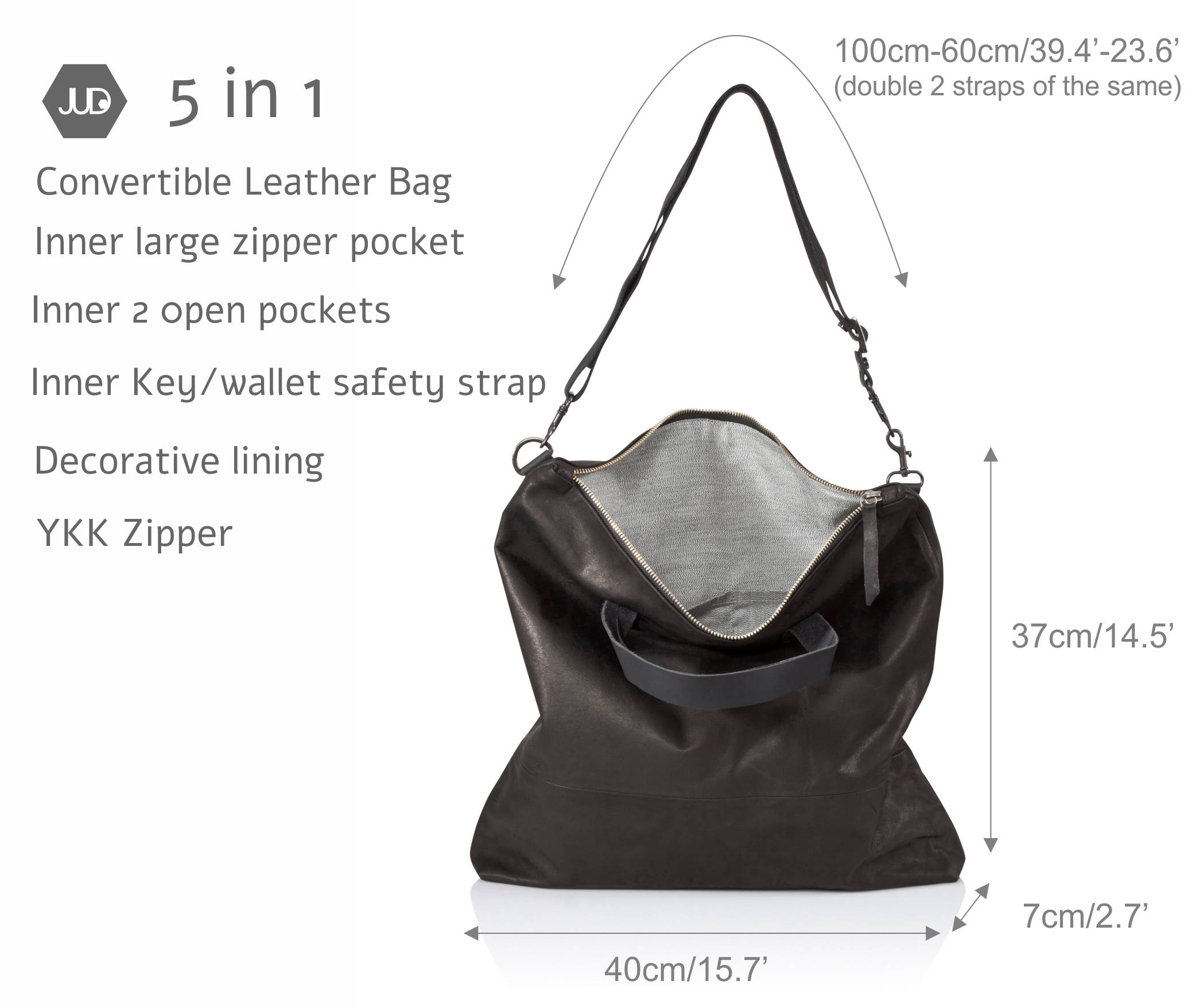 Walnut brown Leather hobo bag Convertible soft Leather bag | Etsy
