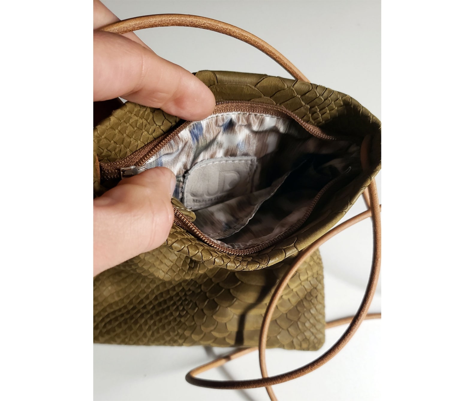 3 in 1 Brown Python Leather Bag Small Python Leather Purse Crossbody ...