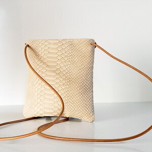 3 in 1 Cream White Python Leather Bag Small Python Leather Purse ...