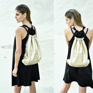 Metallic Gold Leather Backpack Purse, Metallic Leather Bag SALE Leather ...