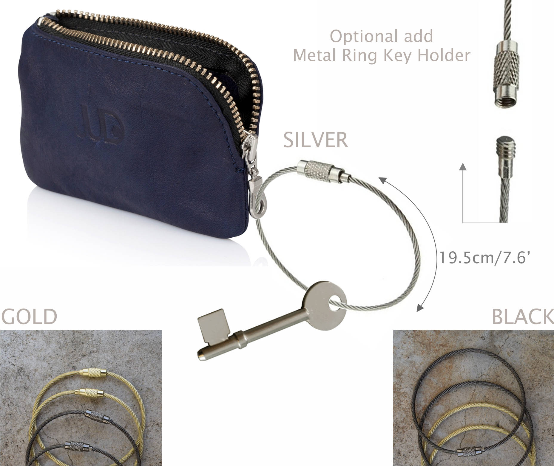 Small Leather Zipper Purse Leather Key Organizer Leather | Etsy