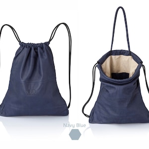 Backpack Navy Blue Leather Backpack Purse SALE Convertible Leather ...